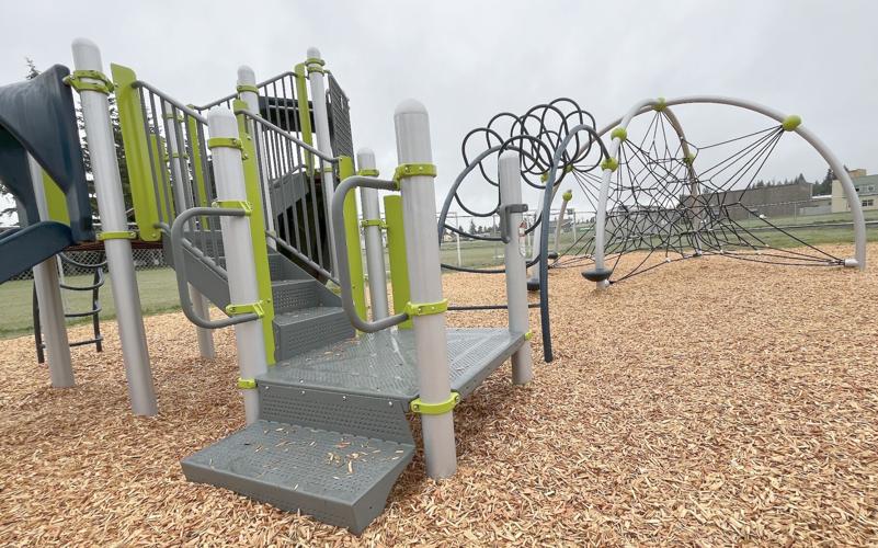 New playground equipment installed at Evergreen Elementary School ...