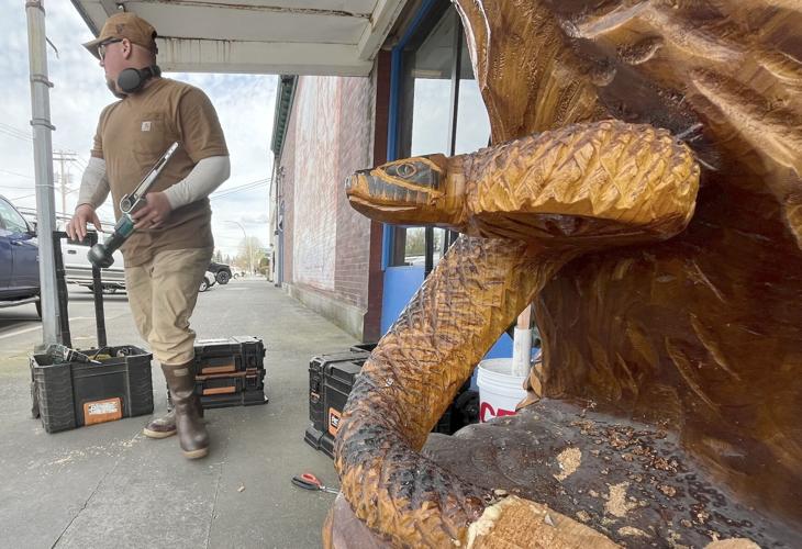 Loggerodeo has downtown chain saw carvings restored | Local News ...
