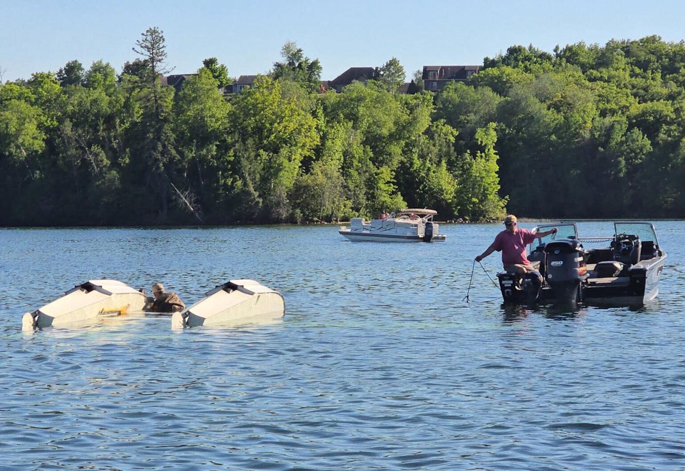 Pilot, passenger exit seaplane after it flips during landing | News ...