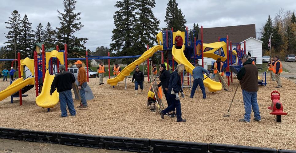 Northome volunteers come together to build a new playground | News ...