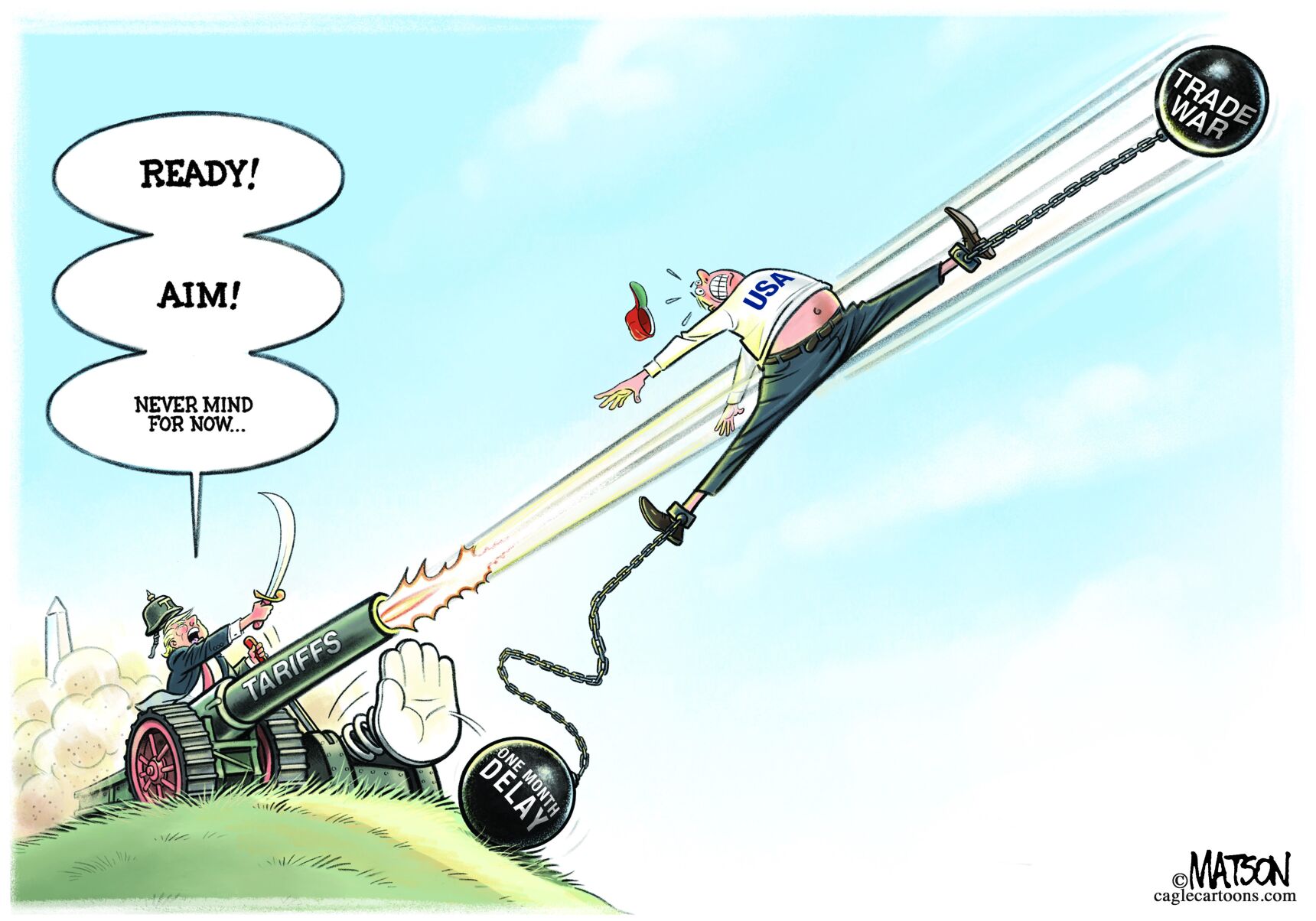 Trump Tariff Trade War Delay | Editorial Cartoons | greenevillesun.com