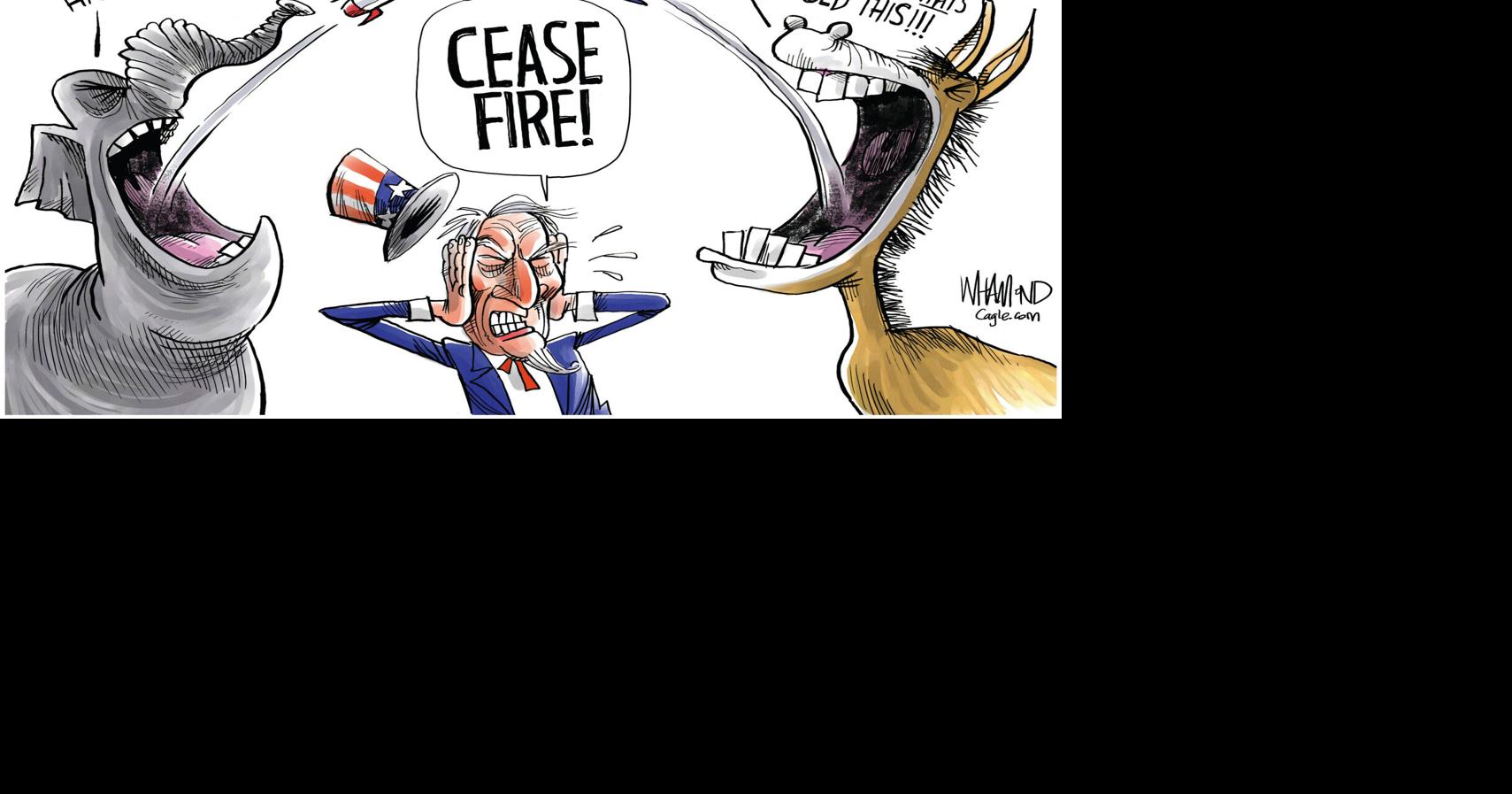 Republican Democrat Cease Fire | Editorial Cartoons | greenevillesun.com