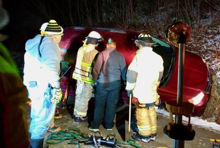 Passenger Extricated From Van That Hit Patch Of Ice And Crashed | Local ...