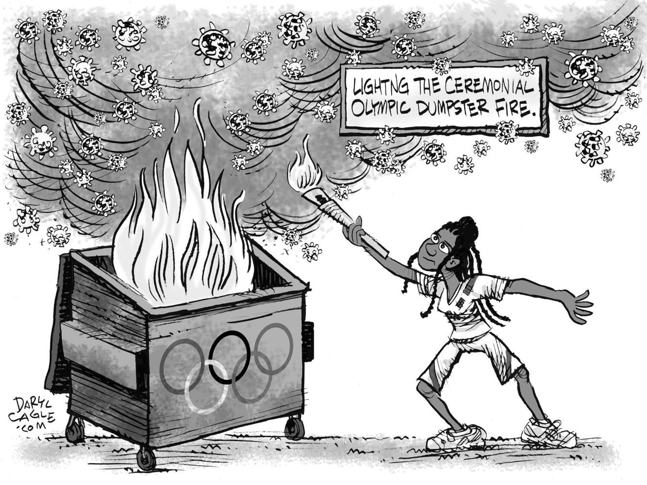 Olympic Dumpster Fire | Editorial Cartoons | greenevillesun.com