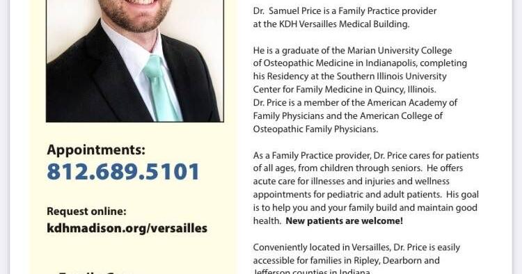Ripley County Chamber welcomes Dr. Samuel Price | Local News ...