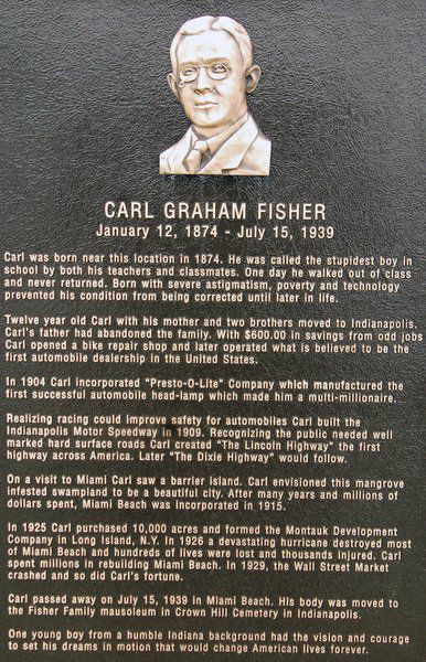 IMS Founder Carl Fisher memorialized in Greensburg | Local Sports ...