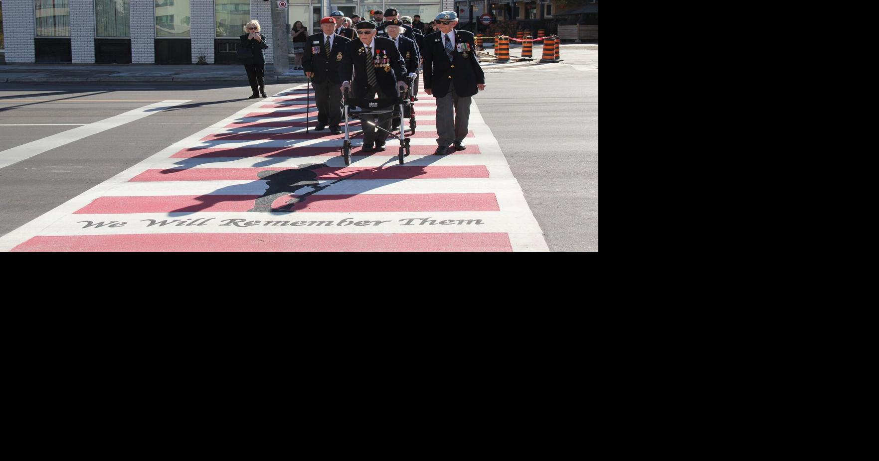 WHAT’S GOING ON HERE? New crosswalk to honour our veterans