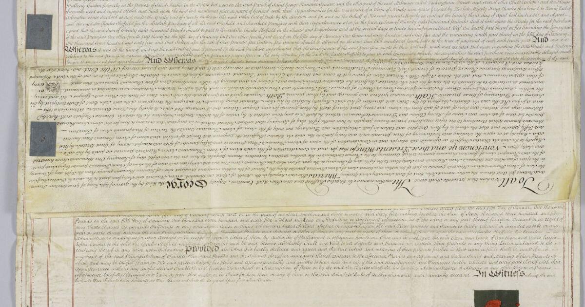 Buckingham Palace title deed from 1763 on display at Windsor Castle