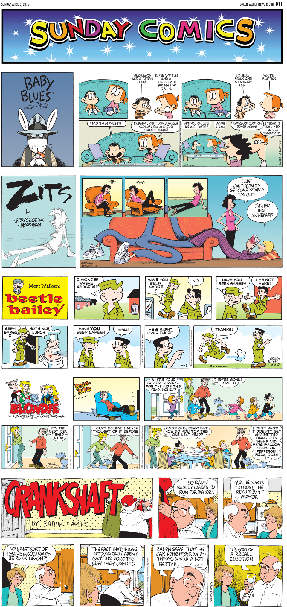 April 19, 2015: Sunday Comics, Part 2 - Green Valley News: Cartoons
