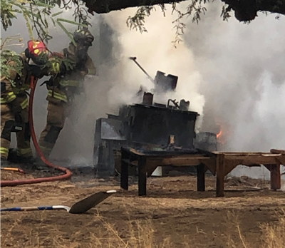 Tar kettle catches fire, burns man | Local News Stories | gvnews.com