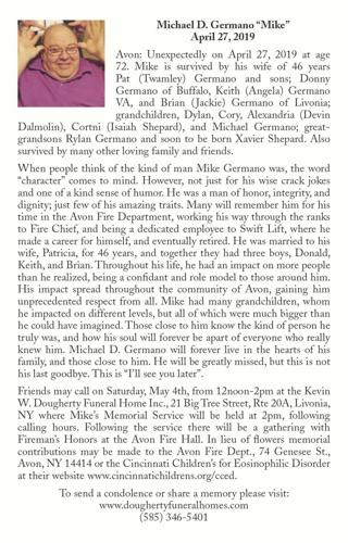 Michael D. Germano “Mike” ~ April 27, 2019 | Passages | Obituaries ...