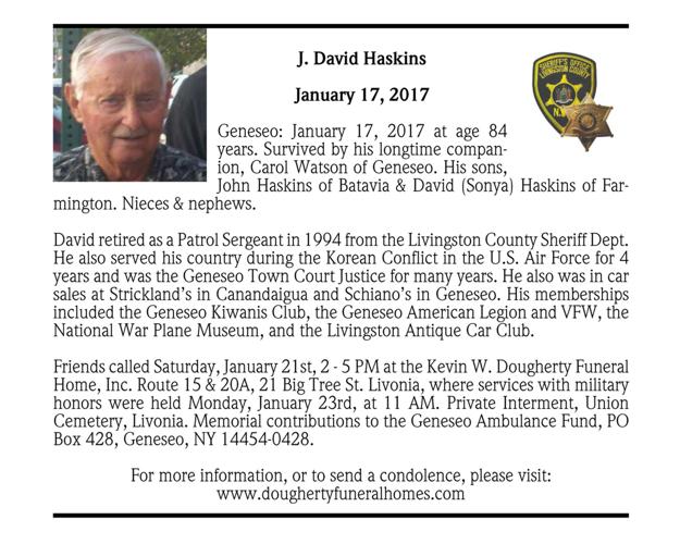 J. David Haskins ~ January 17, 2017 | Passages | Obituaries ...