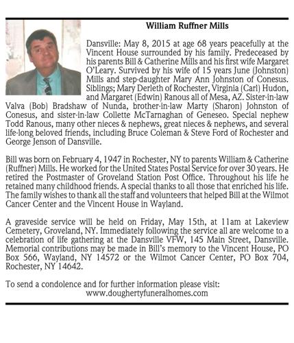 William Ruffner Mills - May 8, 2015 | Passages | Obituaries ...