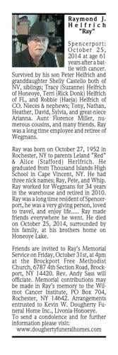 Raymond J. Helfrich “Ray” | Passages | Obituaries | gvpennysaver.com