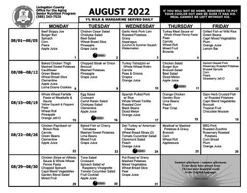 Congregate Meal Program Supporting Seniors in Livingston County ...