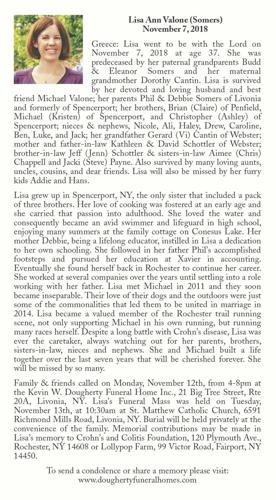 Lisa A. Valone (Somers) ~ November 7, 2018 | Passages | Obituaries ...