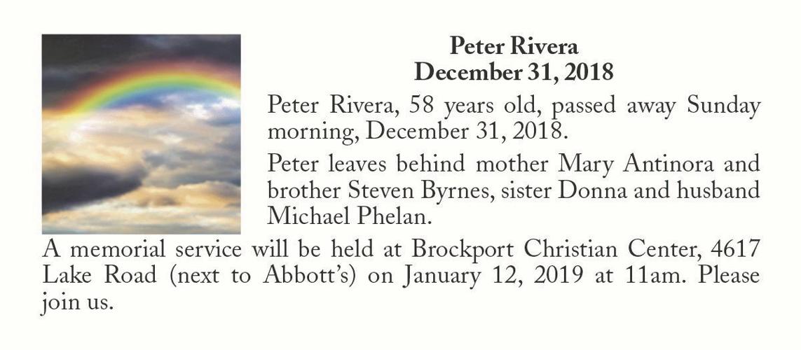 Peter Rivera ~ December 31, 2018 | Passages | Obituaries | gvpennysaver.com