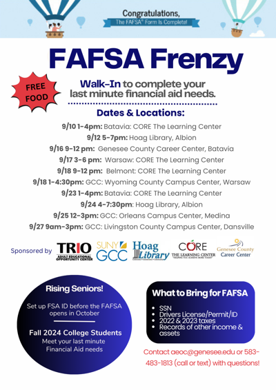 Free FAFSA Frenzy for High School Seniors & College Students | Hometown ...