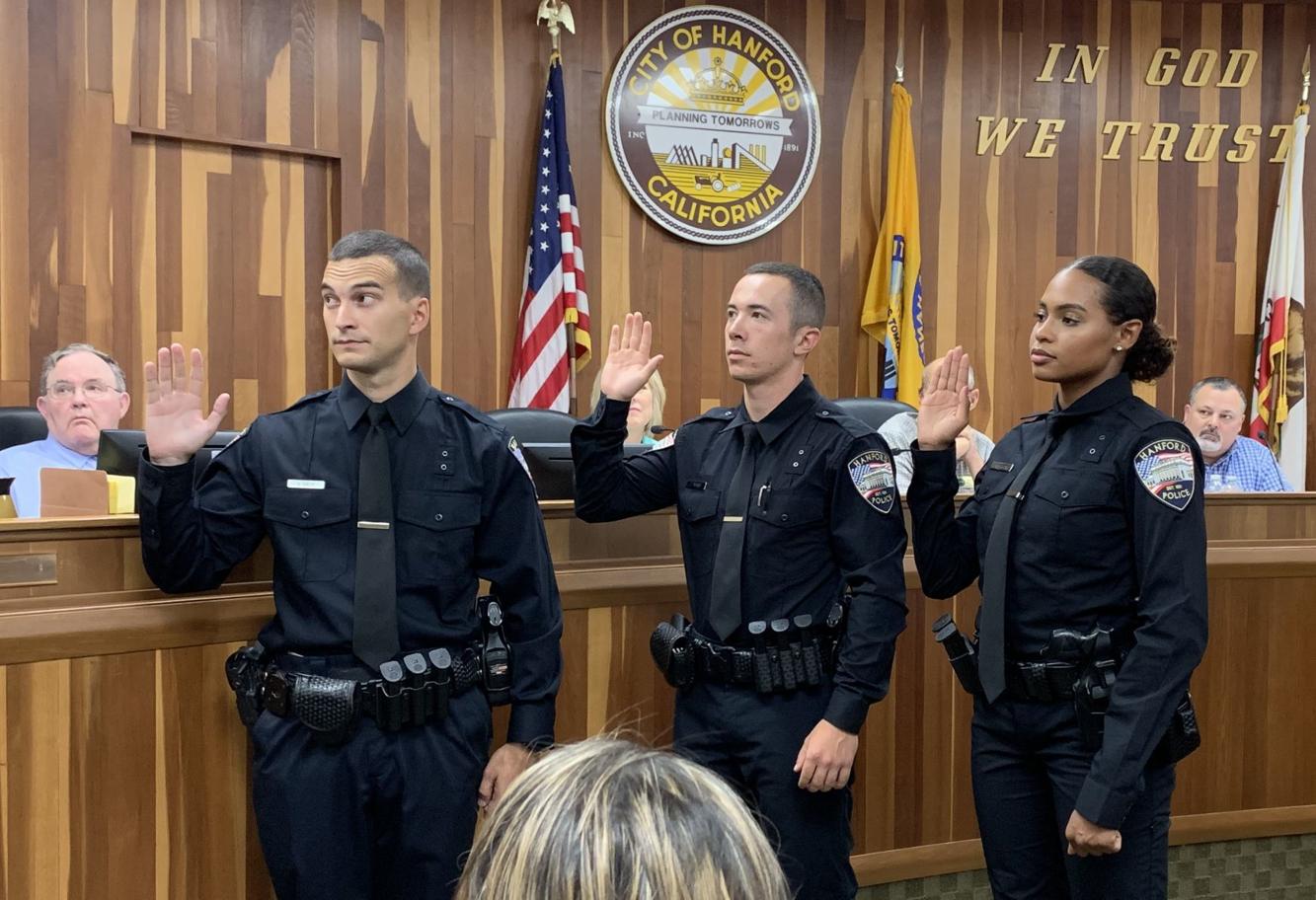 Hanford Police Department swears in 3 new officers | Local News ...
