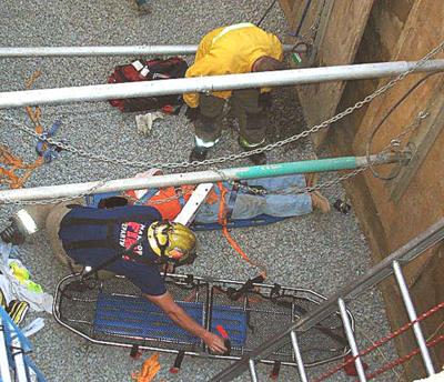 construction worker falls