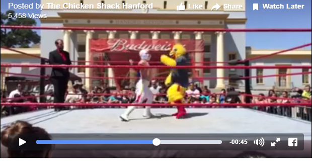 Chicken Shack mascot battle | | hanfordsentinel.com