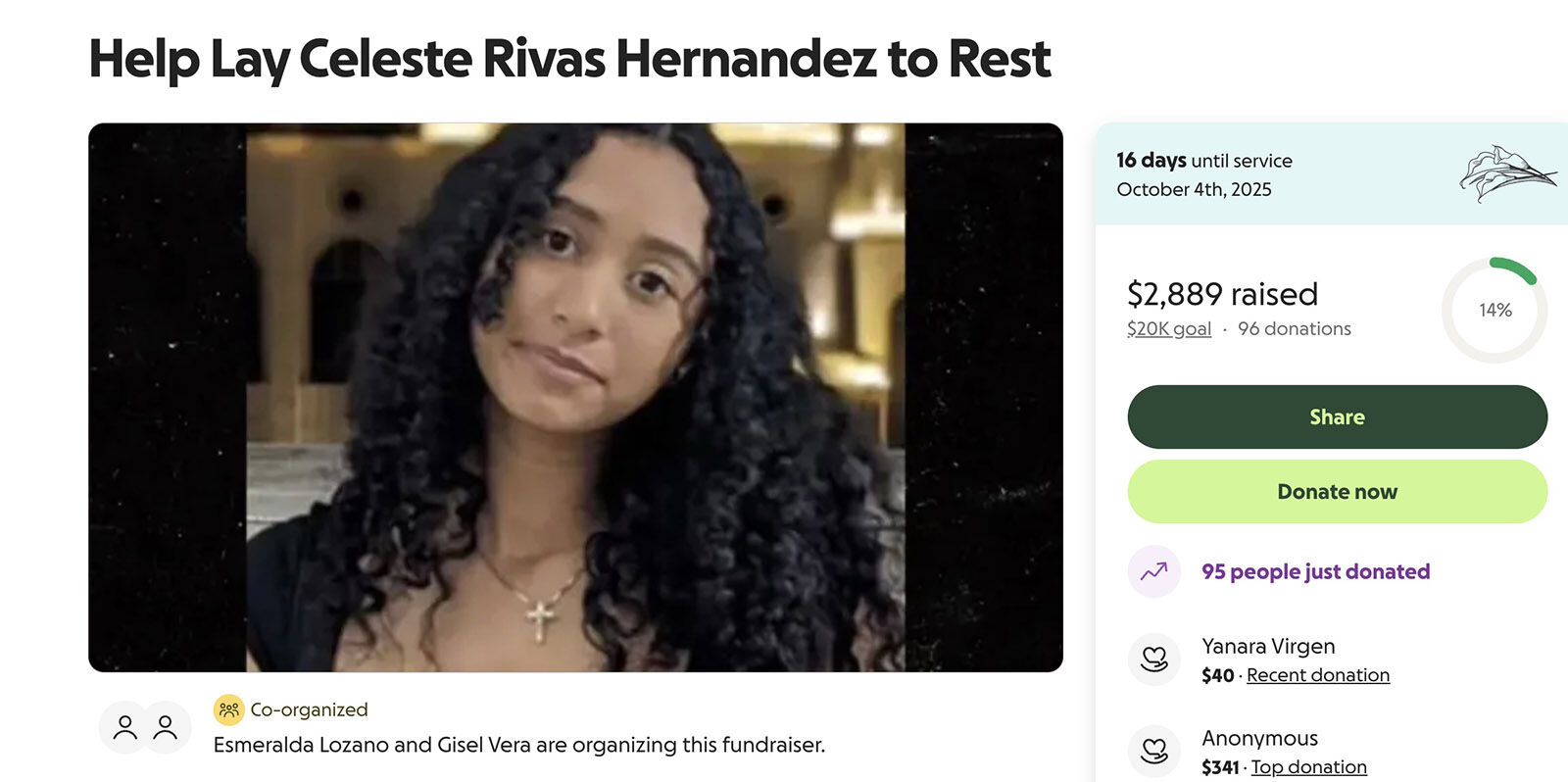 Teenager Celeste Rivas went missing a year ago. She was found dead in ...
