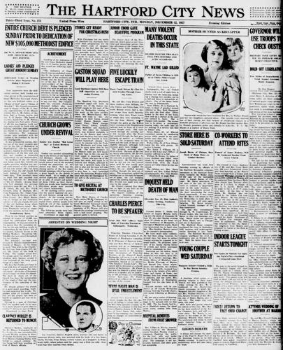 A Classic News page from The Hartford City News: Dec. 12, 1927 | News ...
