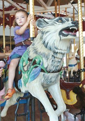 Wolf arrives at carousel
