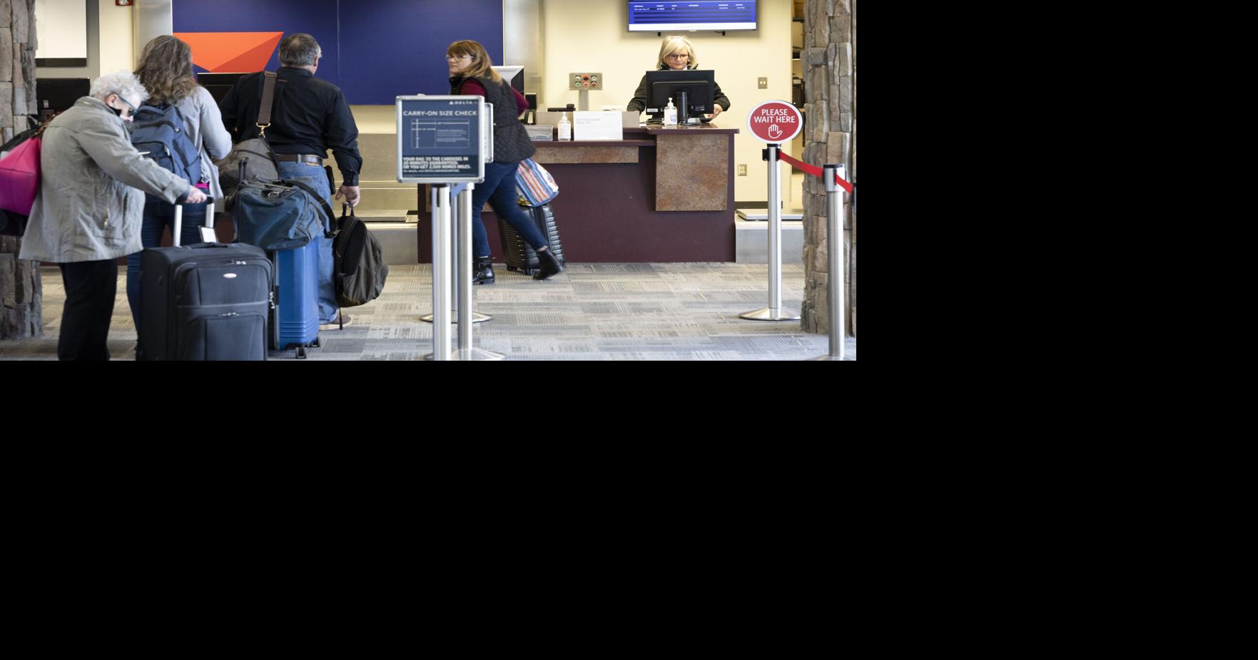 The Delta Airlines counter at the Helena Regional Airport.