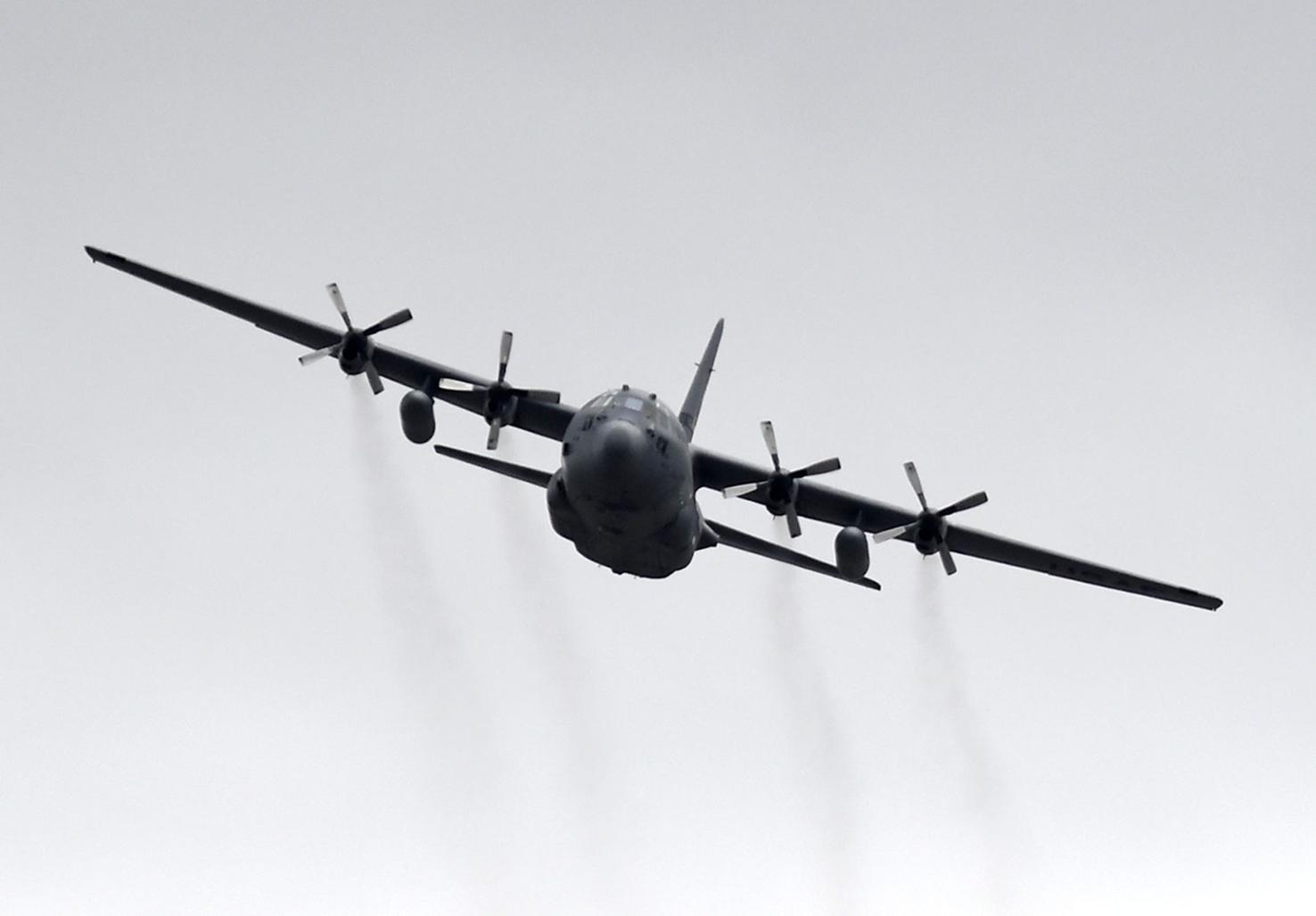 Photos: MT Air National Guard C-130 flies over Montana hospitals