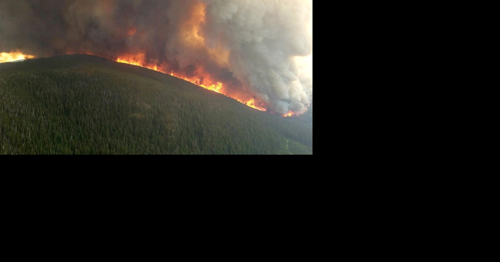 Harris Mountain fire doubles in size overnight, evacuations ordered