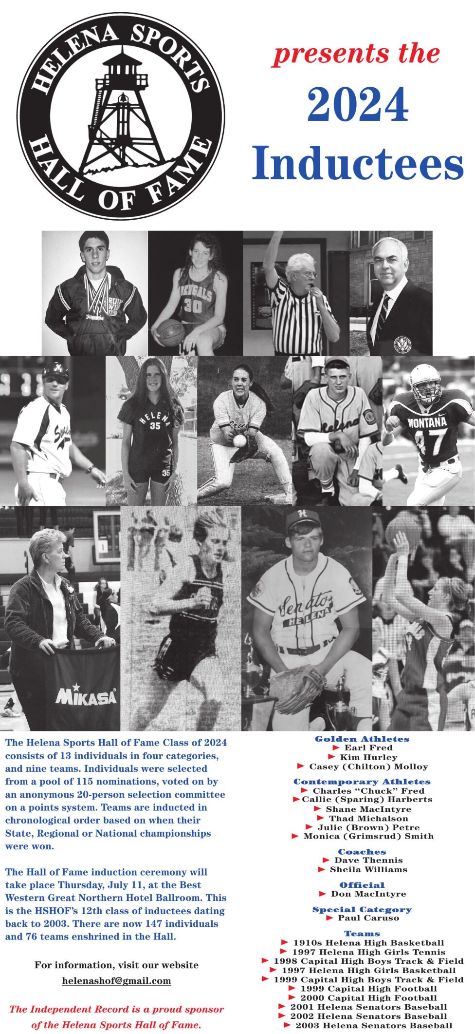 Helena Sports Hall of Fame 2024