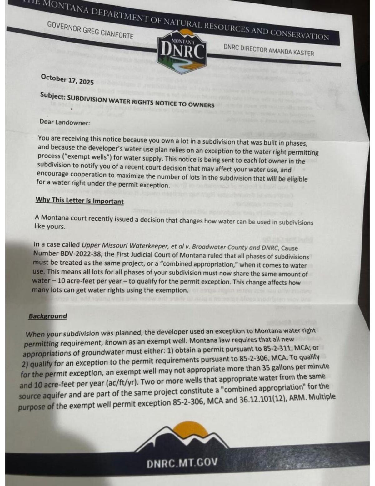 Coalition sues DNRC seeking to block 'exempt well' water law
