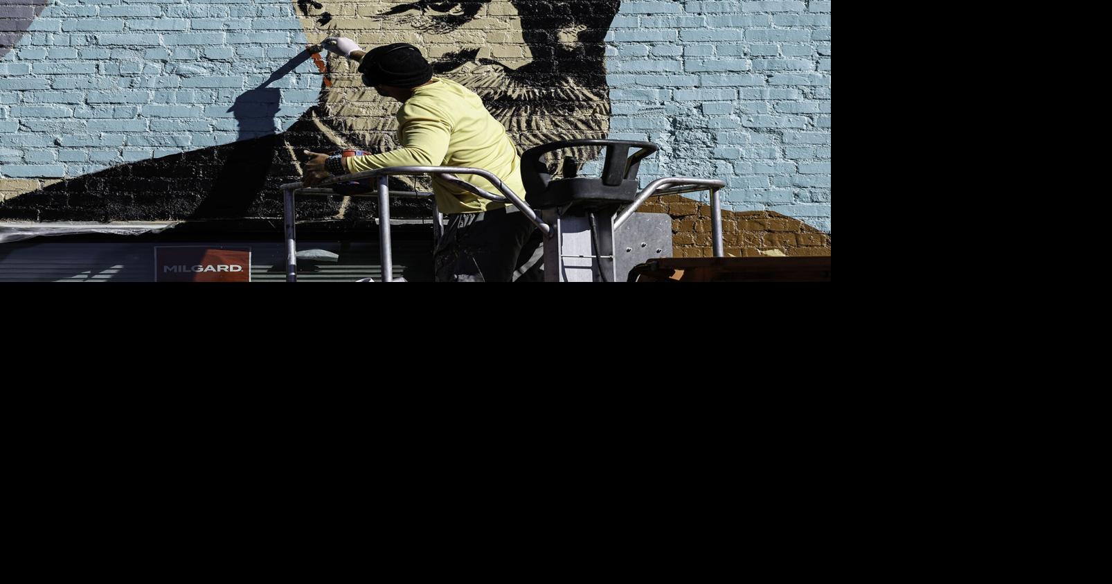 Mural painted on Livery Square building in downtown Helena
