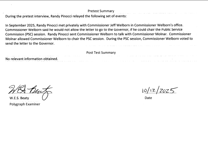 See the polygraph for Montana PSC president Brad Molnar