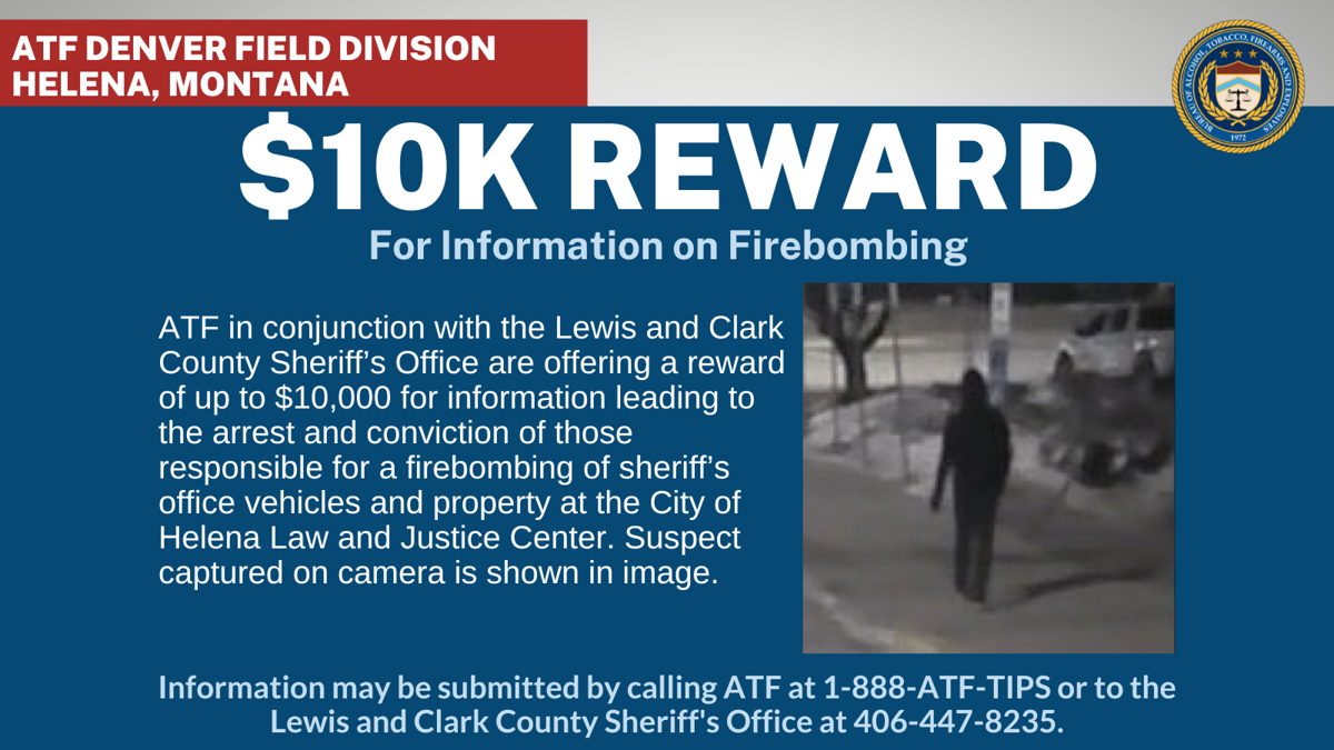 Reward of up to $10K offered in firebombing of sheriff's property
