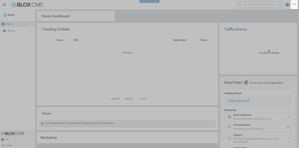 Home Interface Overview | Next-gen Cms | help.bloxdigital.com