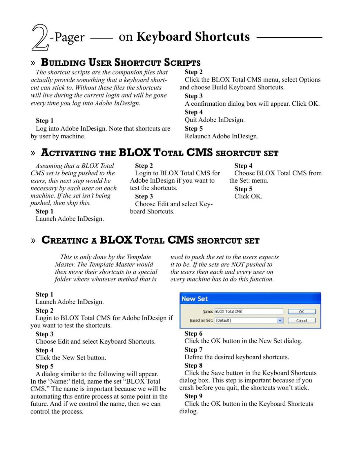 Adding Keyboard Shortcuts Template Masters