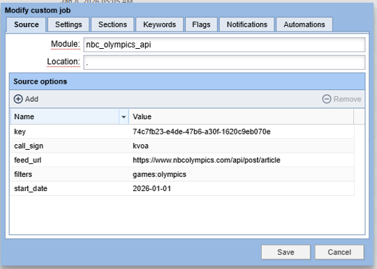 Creating Editorial Importer jobs for NBC Olympics articles | | help ...