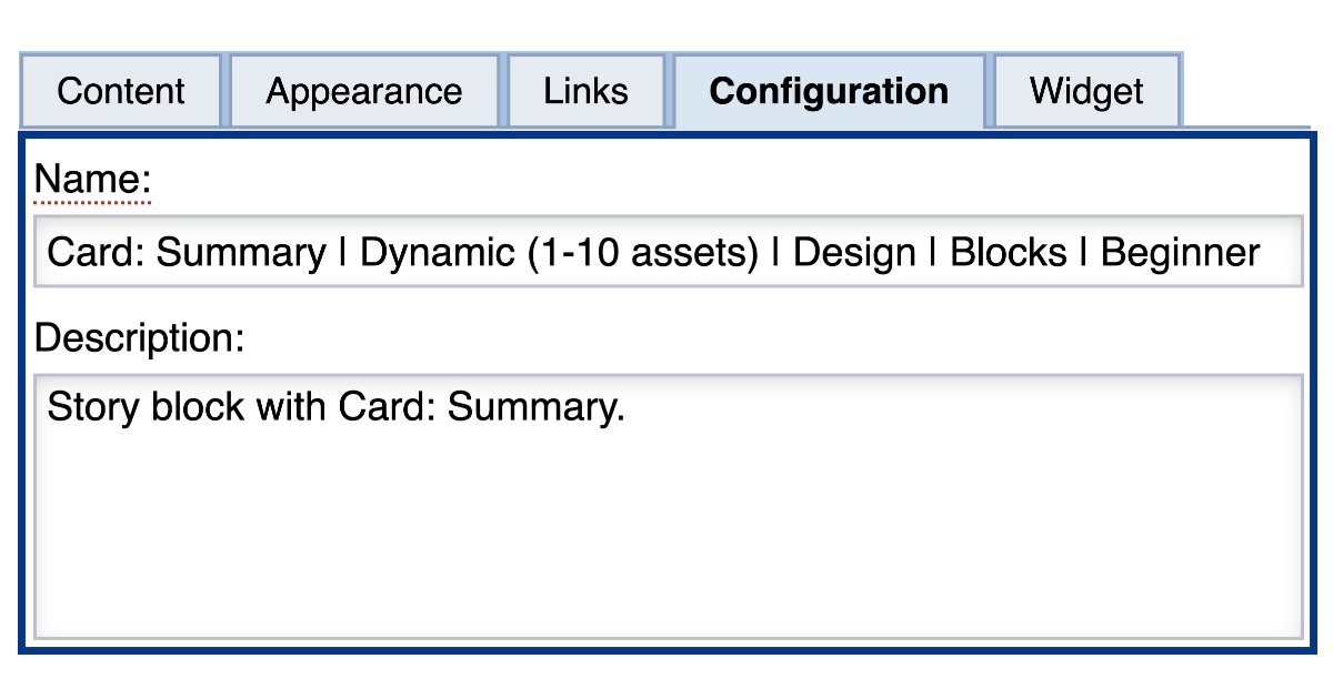 Configuration tab | Blocks | help.bloxdigital.com