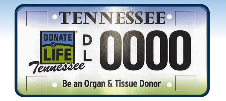 Donate Life Tennessee Specialty License Plate nears goal | News ...