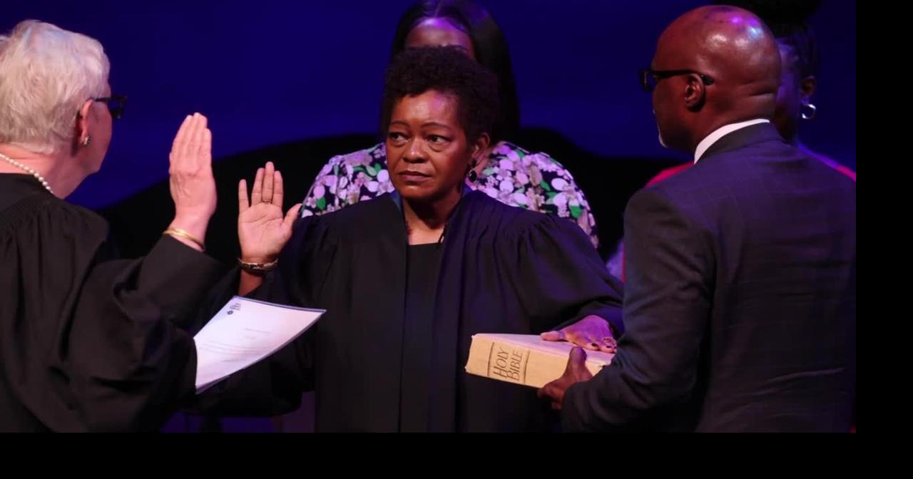 Justice Lisa Holder White is sworn in on Thursday at the Abraham ...