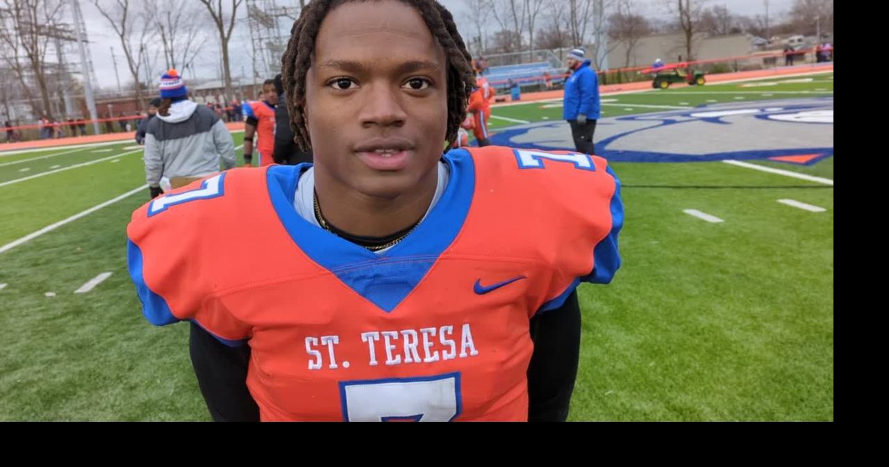 St. Teresa's Brycen Hendrix talks about his two TD performance against Pana