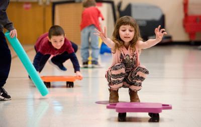 'Kindergarten curling' part of games at Charleston elementary school