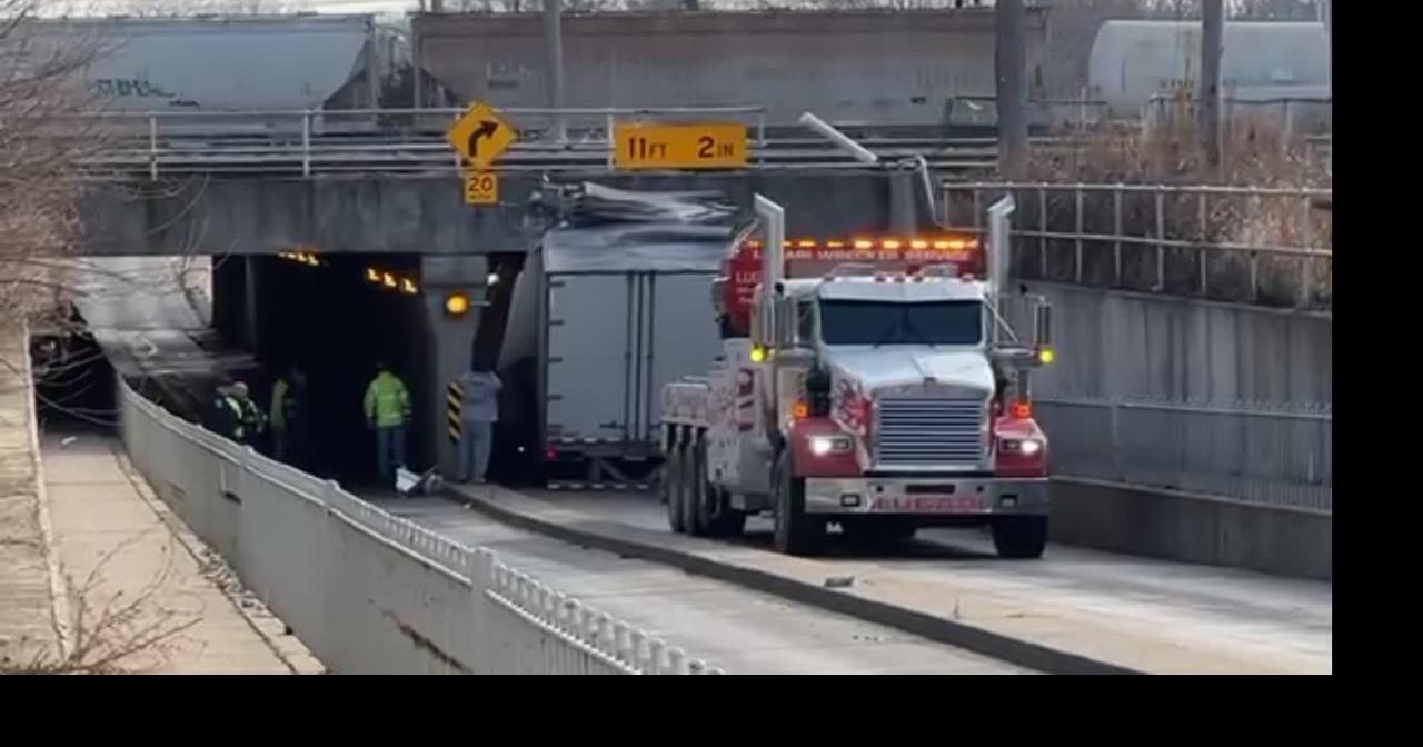 Truck too tall for Decatur underpass