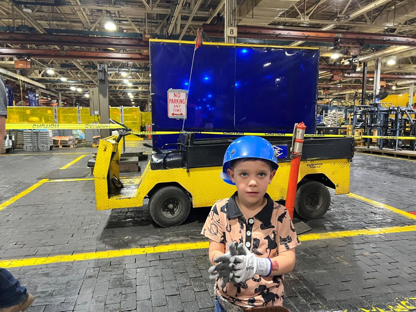 Caterpillar welders and families visit the Decatur facility