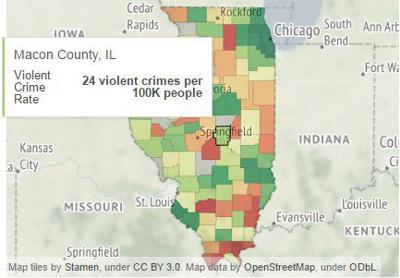 Macon County has a lower rate of crime than the rates for Illinois and ...