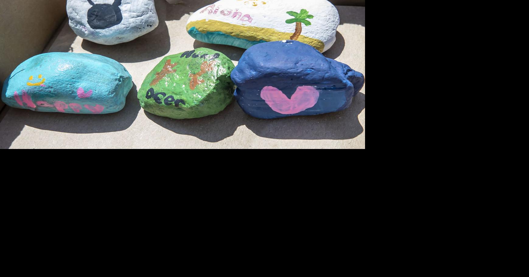 Uplifting Rocks meant to cheer people up during tough times