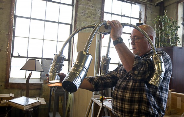 Former shoe factory houses lamp maker, other creative folks