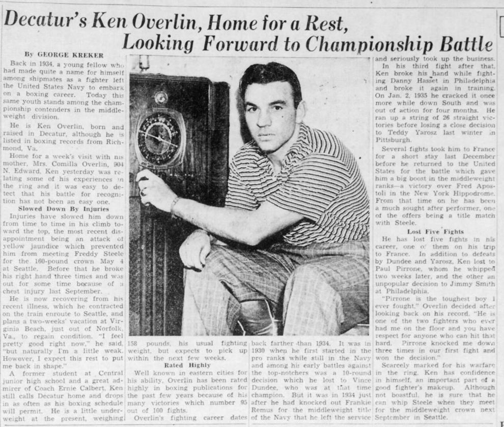 Flaten: Reliving Decatur boxer Ken Overlin's middleweight title run 80 years ago